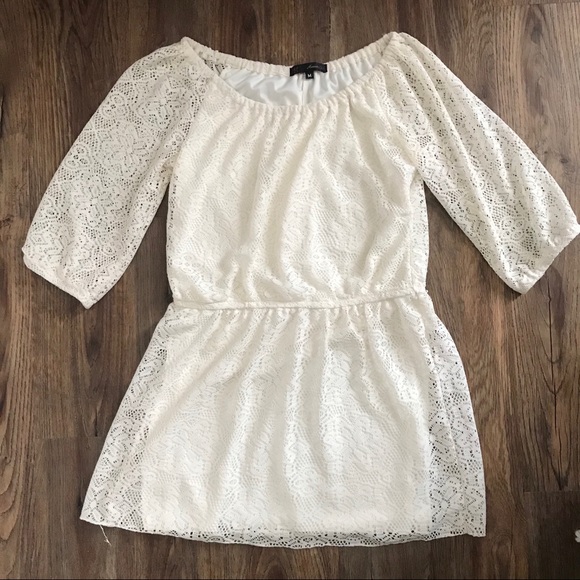 HeartSoul | Dresses | Lacy Crochet Look Cream Blouson Dress | Poshmark